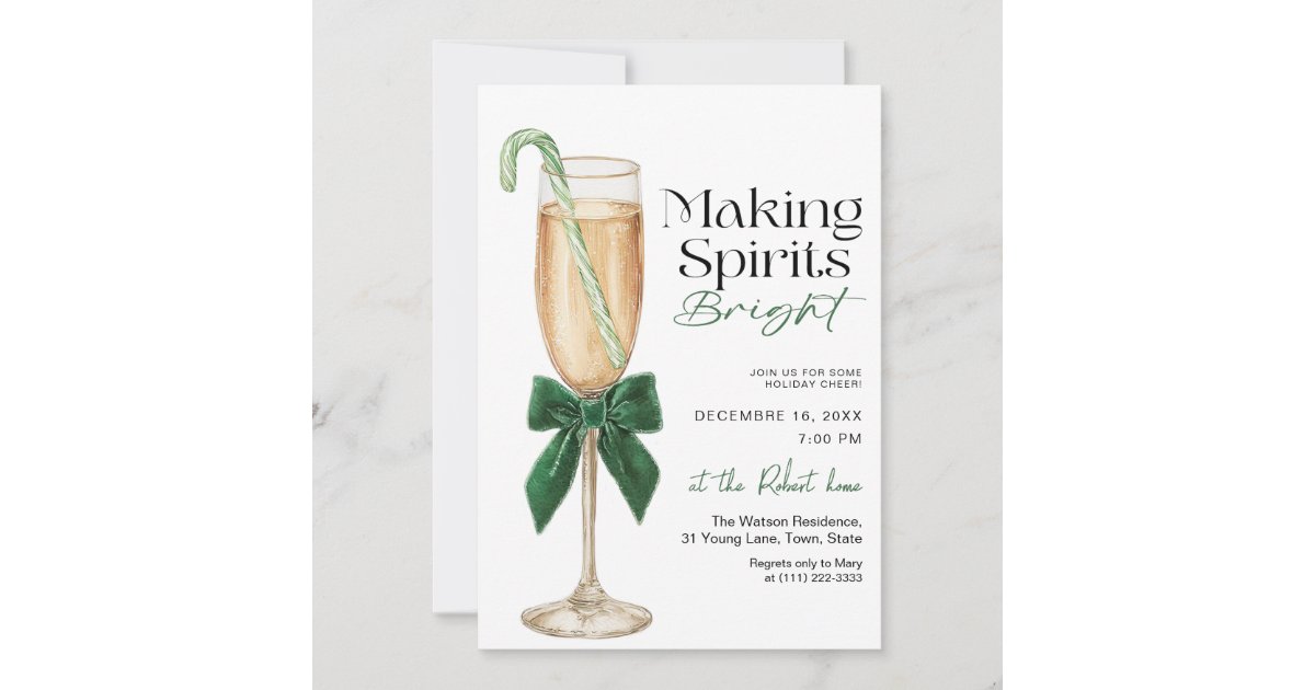 Elegant Making Spirits Bright Holiday party Invitation | Zazzle