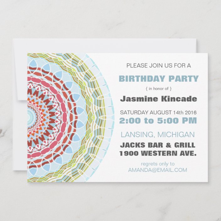 Elegant Mandala Birthday Party Invitations | Zazzle.com