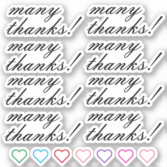 Elegant "many thanks!" Stickers | Zazzle.com
