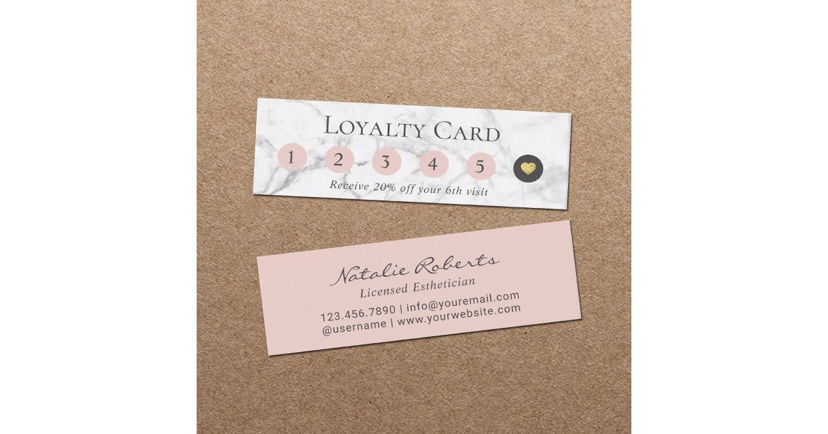 Elegant Marble 6 Punch Customer Loyalty | Zazzle
