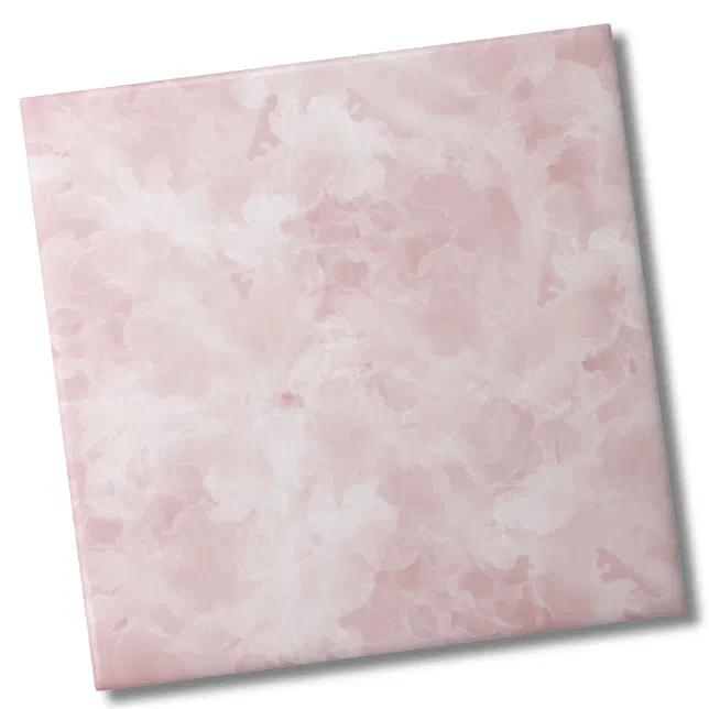 Elegant Marble Blush Pink Ceramic Tile | Zazzle