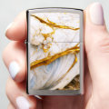 Elegant Marble Evolution -white and gold- Zippo Lighter | Zazzle
