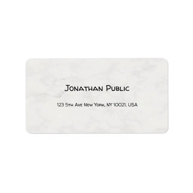 Elegant Marble Freehand Script Modern Professional Label | Zazzle