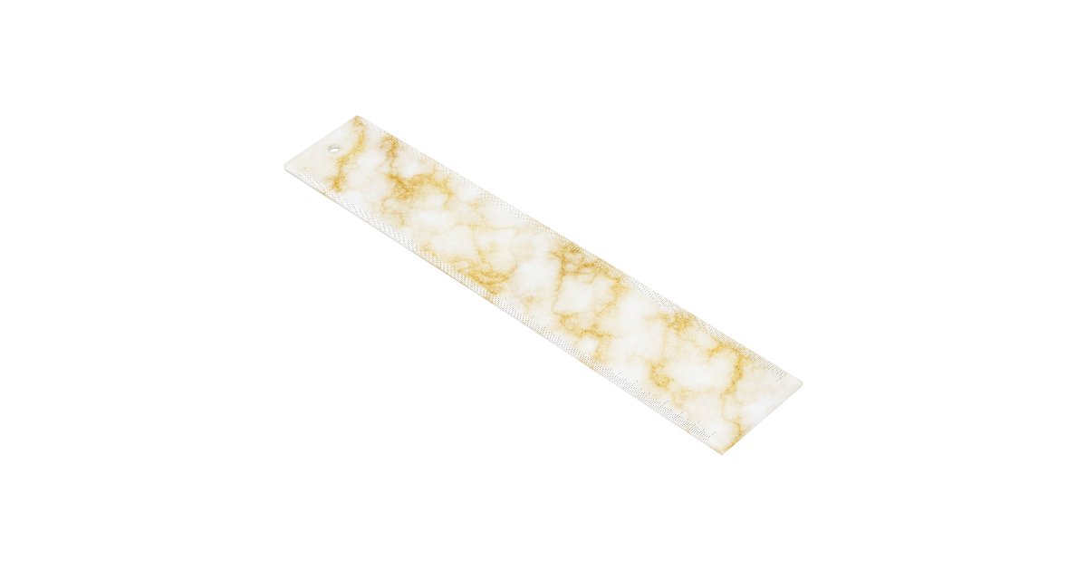 Elegant Marble - Gold White Ruler | Zazzle