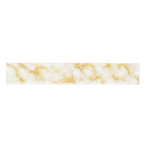Elegant Marble - Gold White Ruler | Zazzle