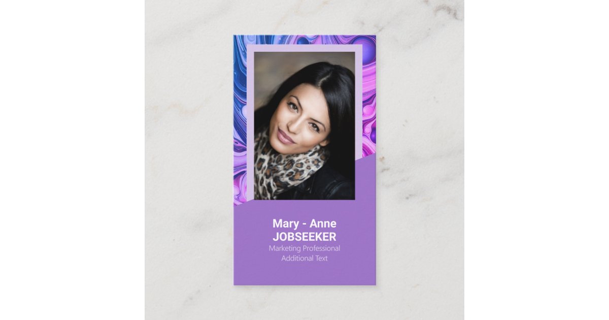 Elegant Marble Job Seeker Classy Purple Lavender Business Card | Zazzle