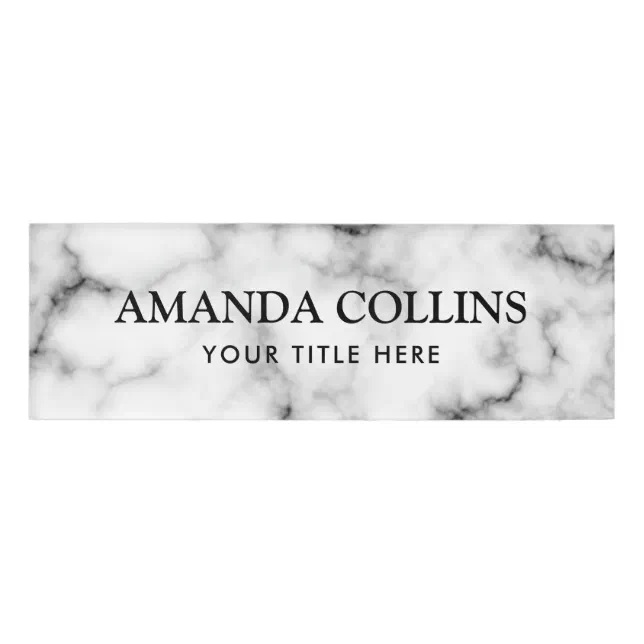 Elegant marble look name tags | Zazzle