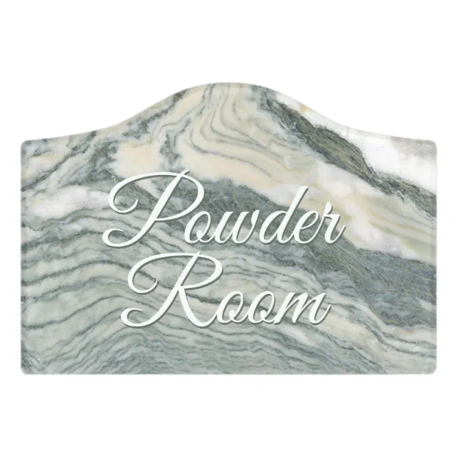 Elegant Marble Restroom/ Powder Room / Bathroom Door Sign | Zazzle