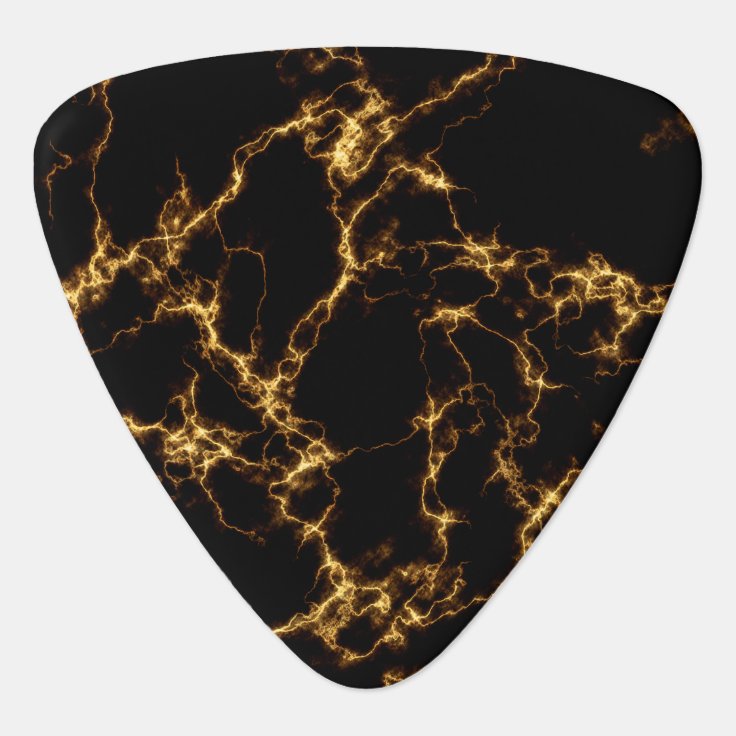 Elegant Marble style3 - Black Gold Guitar Pick | Zazzle