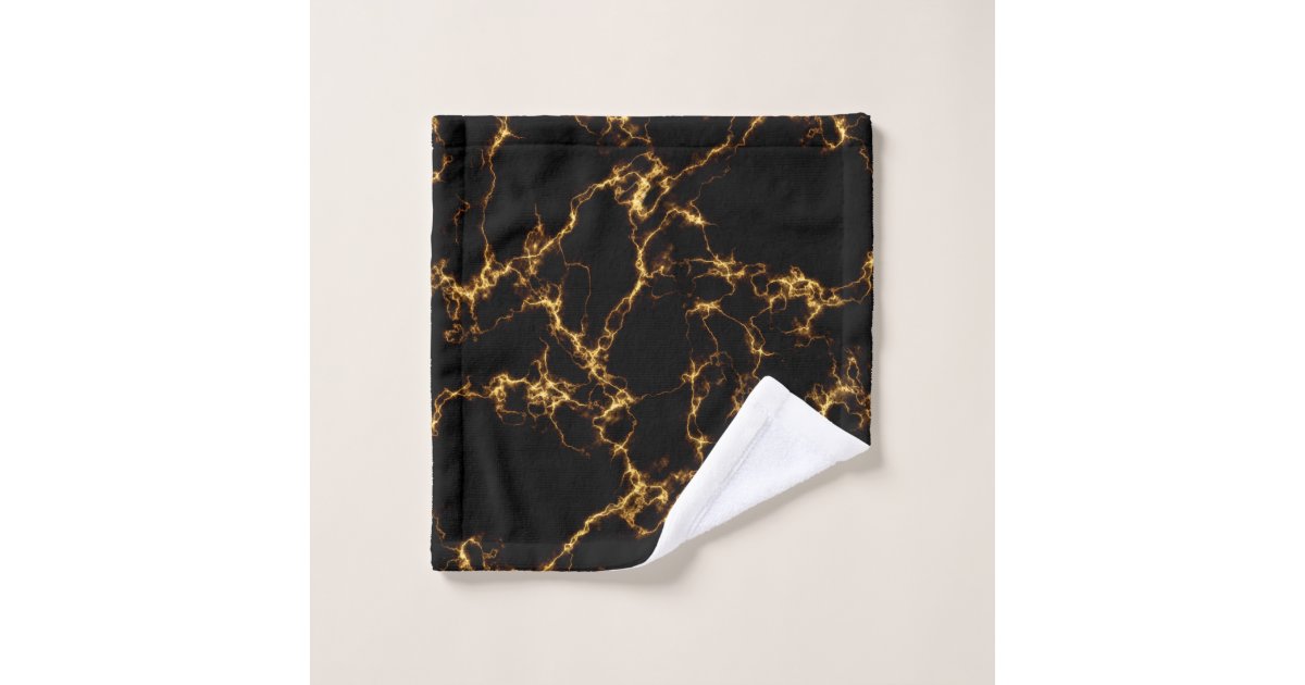 Elegant Marble style3 - Black Gold Wash Cloth | Zazzle