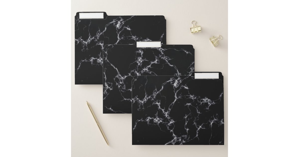 Elegant Marble style4 - Black and White File Folder | Zazzle