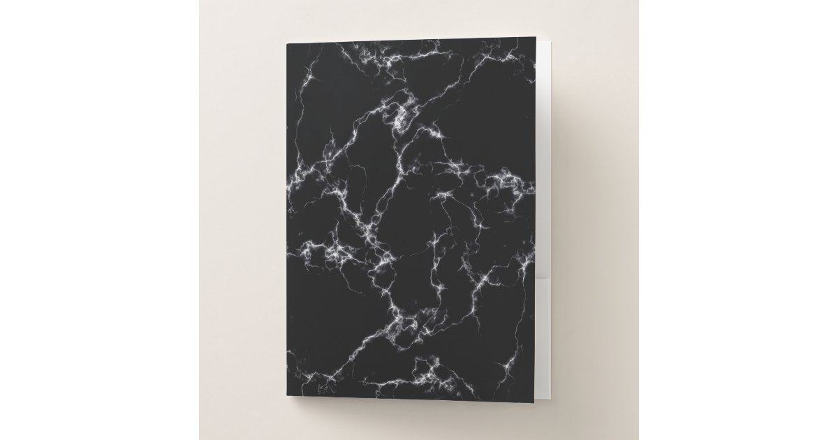 Elegant Marble style4 - Black and White Pocket Folder | Zazzle