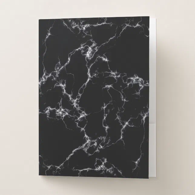 Elegant Marble style4 - Black and White Pocket Folder | Zazzle