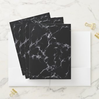Elegant Marble style4 - Black and White Pocket Folder | Zazzle