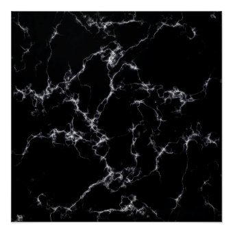 Elegant Marble style4 - Black and White Poster | Zazzle