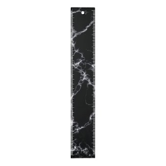 Elegant Marble style4 - Black and White Ruler | Zazzle
