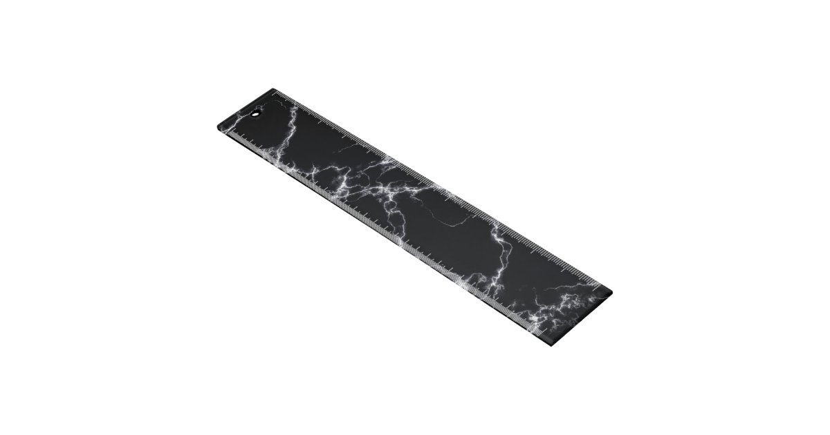 Elegant Marble style4 - Black and White Ruler | Zazzle
