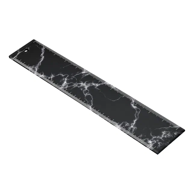 Elegant Marble style4 - Black and White Ruler | Zazzle