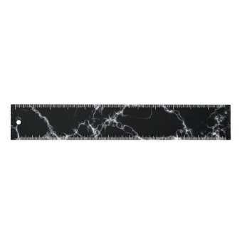 Elegant Marble style4 - Black and White Ruler | Zazzle