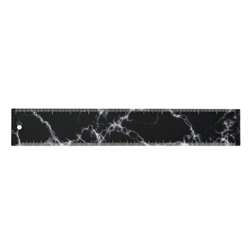 Elegant Marble style4 - Black and White Ruler | Zazzle