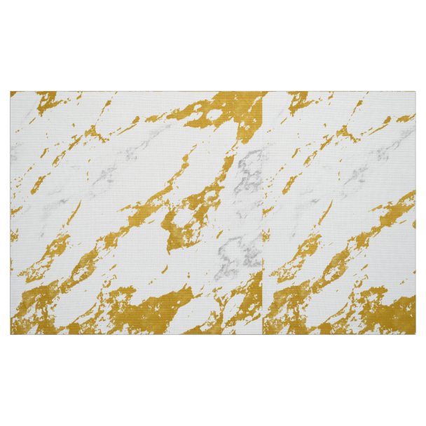 Chic Elegant White and Rose Gold Marble Pattern Fabric | Zazzle