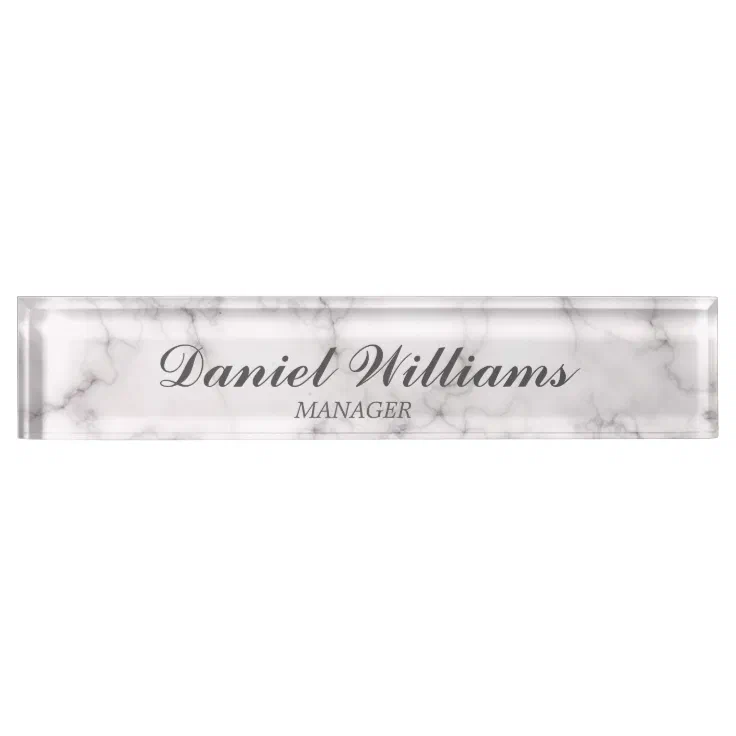 Elegant Marble style Name Plate | Zazzle