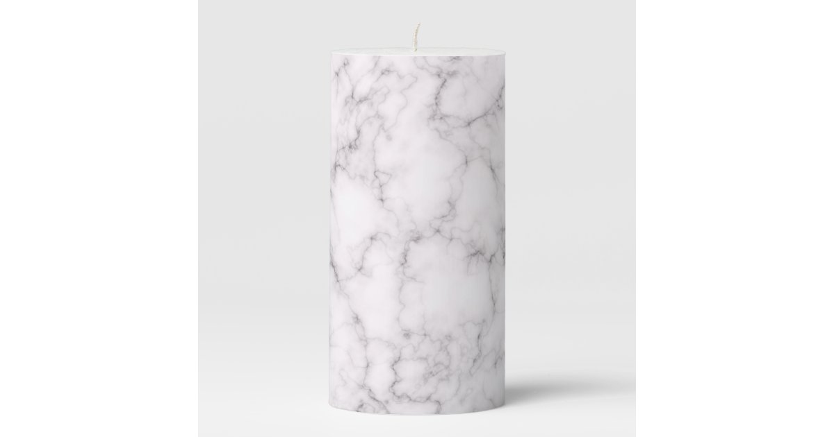 Elegant Marble style Pillar Candle | Zazzle