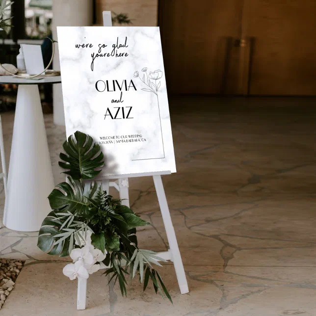Elegant Marble Wedding Welcome Sign Foam Boards | Zazzle