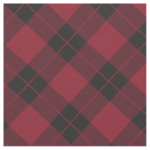 Elegant Maroon and Black Plaid | Fabric | Zazzle