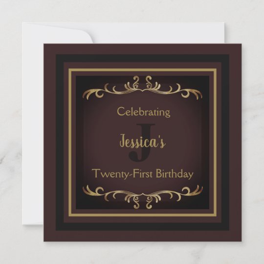 Elegant Maroon and Gold Birthday Invitation | Zazzle.com