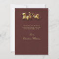 Elegant Maroon Gold Grad Cap Leaf Graduation Thank You Card | Zazzle