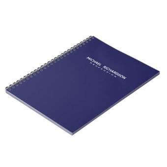 Elegant Masculine Blue White Personalized Notebook | Zazzle