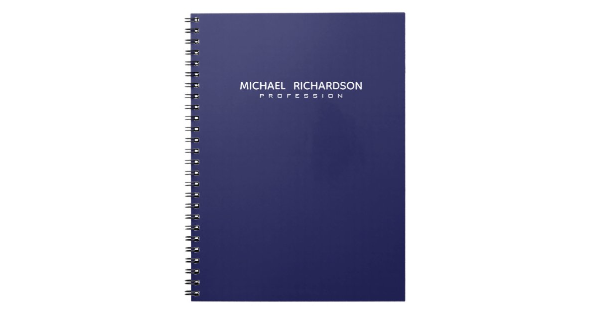 Elegant Masculine Blue White Personalized Notebook | Zazzle