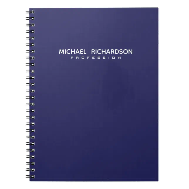 Elegant Masculine Blue White Personalized Notebook | Zazzle
