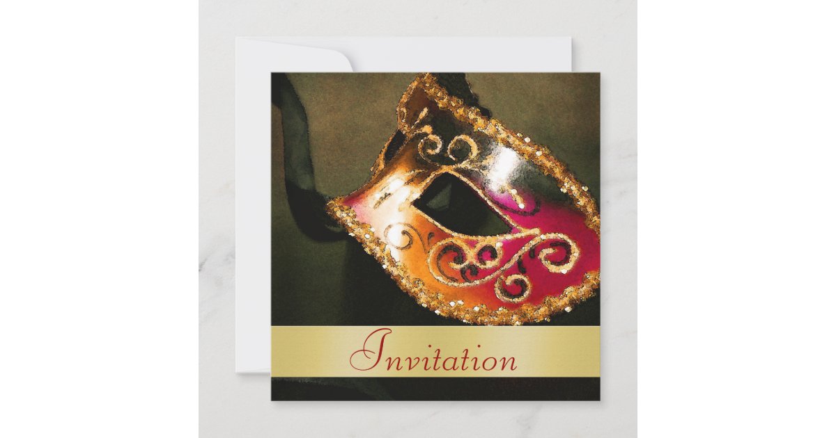 Elegant Masquerade Christmas Holiday Invitation | Zazzle