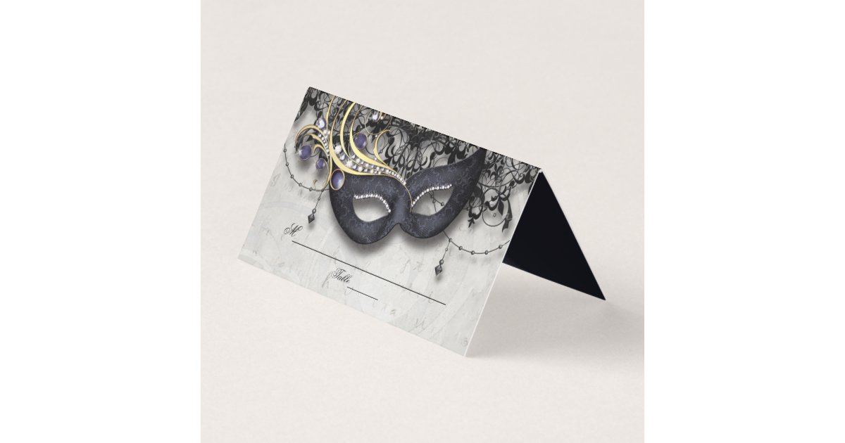 Elegant Masquerade Place Card | Zazzle.com