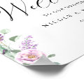 Elegant Mauve, Purple Floral Wedding Welcome Sign | Zazzle