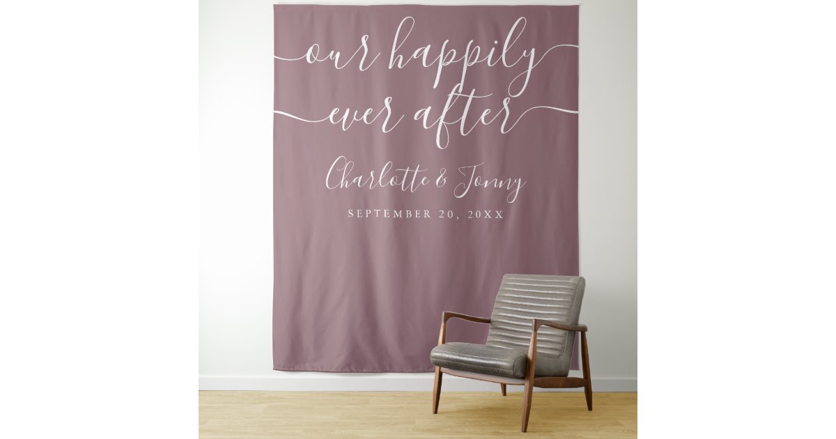 Elegant Mauve Wedding Photo Backdrop | Zazzle