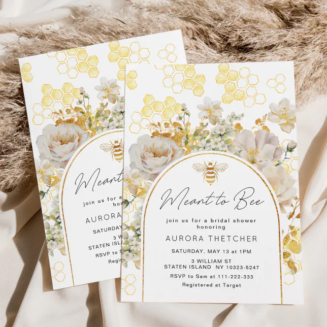 Elegant meant to bee bridal shower invitation | Zazzle