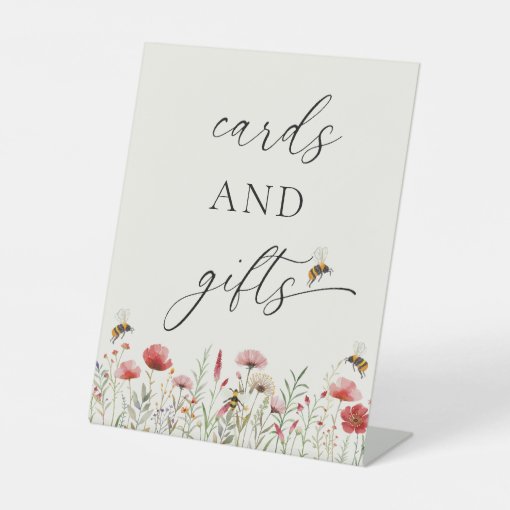 Elegant Meant To Bee Wildflower Cards and Gifts Pedestal Sign | Zazzle