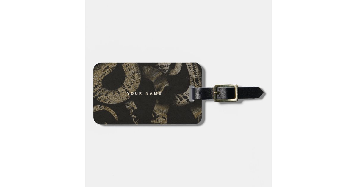 Elegant Medusa Snakes Art | Custom Name, Address Luggage Tag | Zazzle