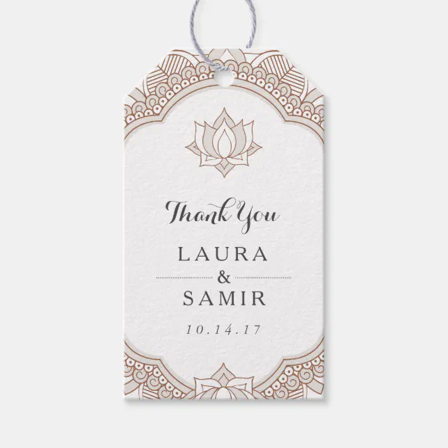 Elegant Mehndi Wedding Gift Tags | Zazzle