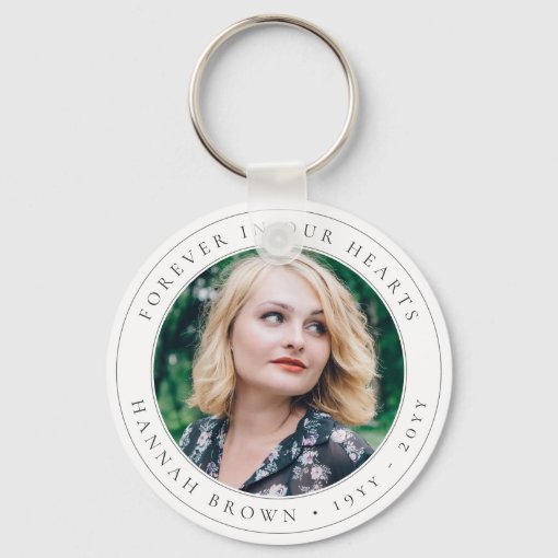 Elegant Memorial Chic Funeral Favor Photo Tribute Keychain | Zazzle