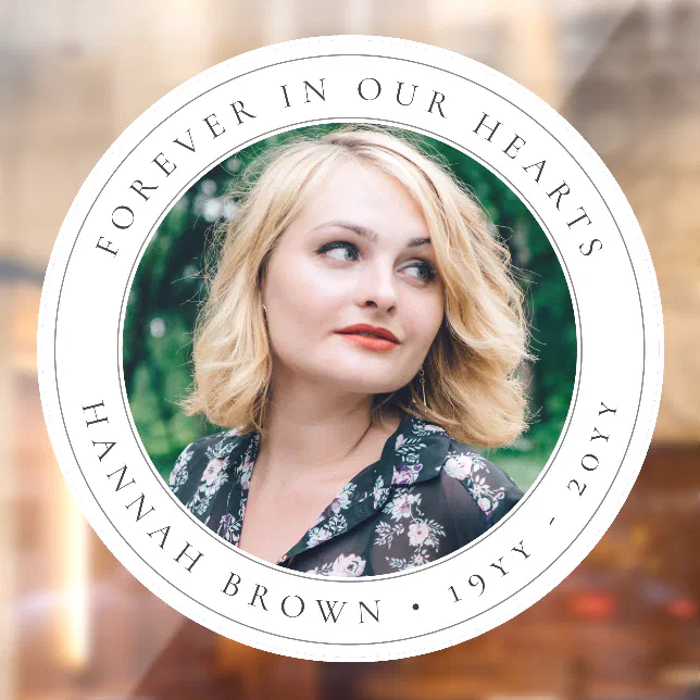 Elegant Memorial Chic Funeral Favor Photo Tribute Window Cling | Zazzle