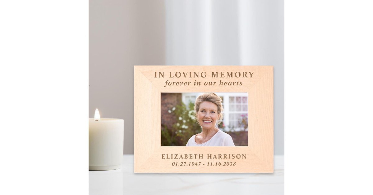 Elegant Memorial Funeral Photo Engraved Frames | Zazzle