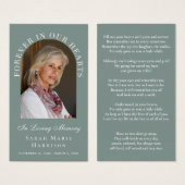 Elegant Memorial Funeral Photo Sage Prayer Card | Zazzle