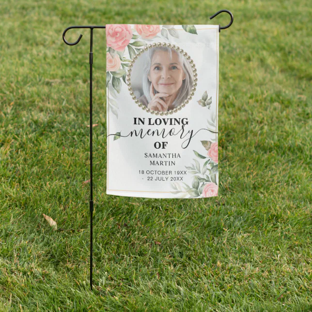 Elegant Memorial Garden Flag | Zazzle