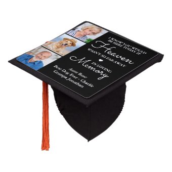Elegant Memorial Personalized 3 Photo Keepsake Graduation Cap Topper ...