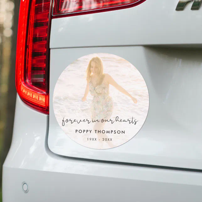 Elegant Memorial Photo Chic Funeral Favor Tribute Car Magnet | Zazzle