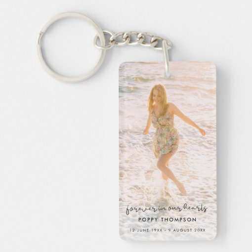 Elegant Memorial Photo | Funeral Favor Poem Memory Keychain | Zazzle